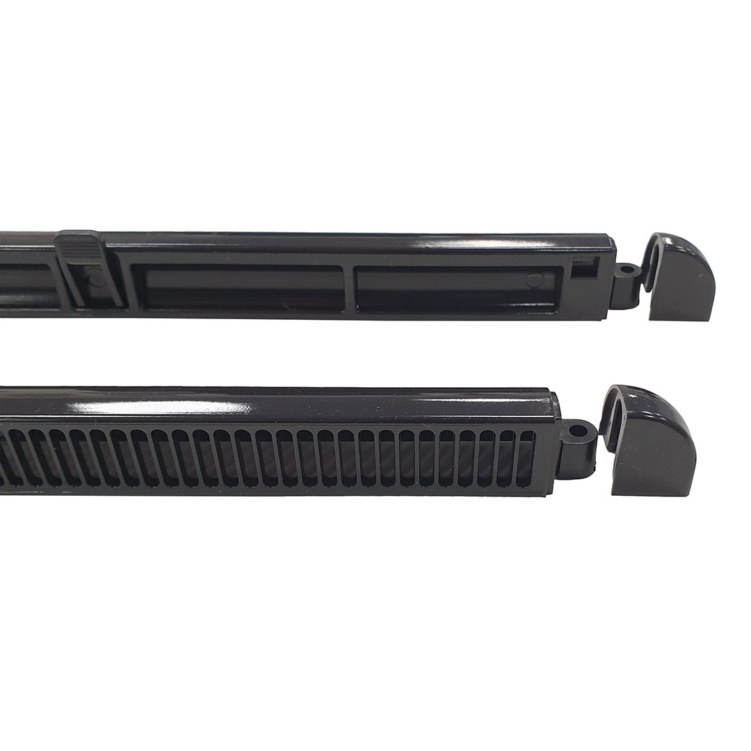 Black Trickle Vent Framevent PVCu Ventilators (300mm) | Fingerguards