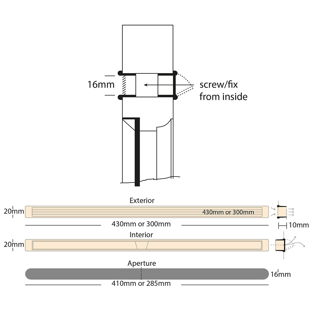 Brown Trickle Vent (430mm) | Fingerguards